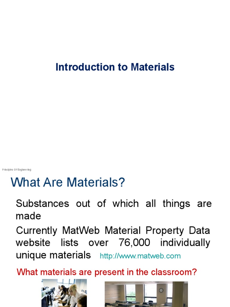Introduction To Materials: Principles of Engineering | PDF | Chemical ...