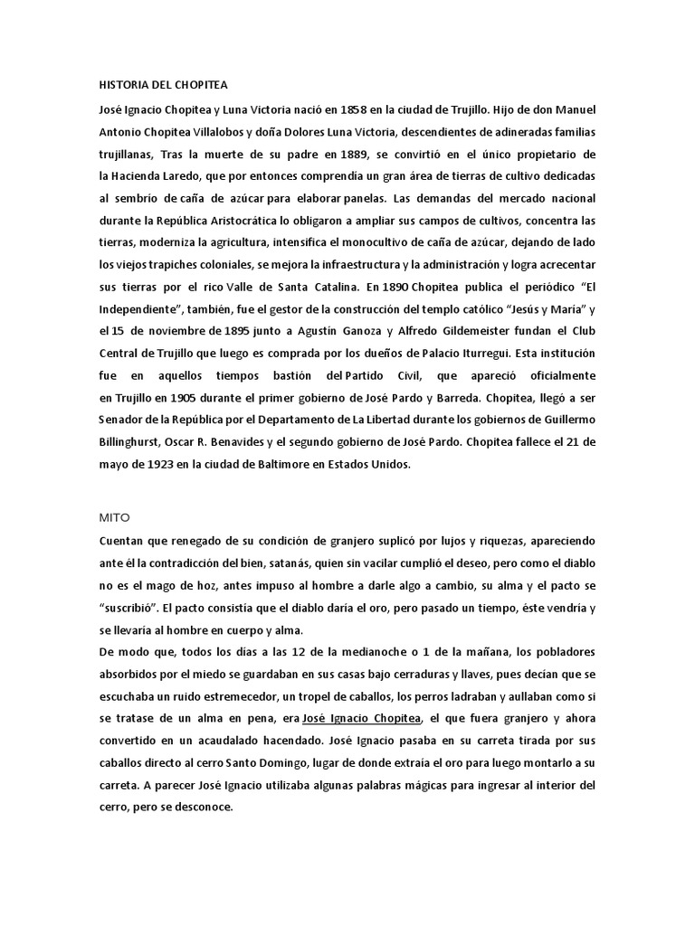 Historia Del Chopitea | PDF | Diablo