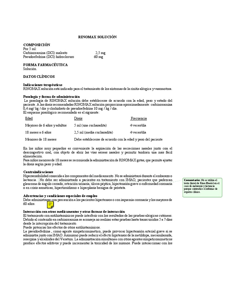 Gotas Rinomax | PDF | Drogas | Farmacología