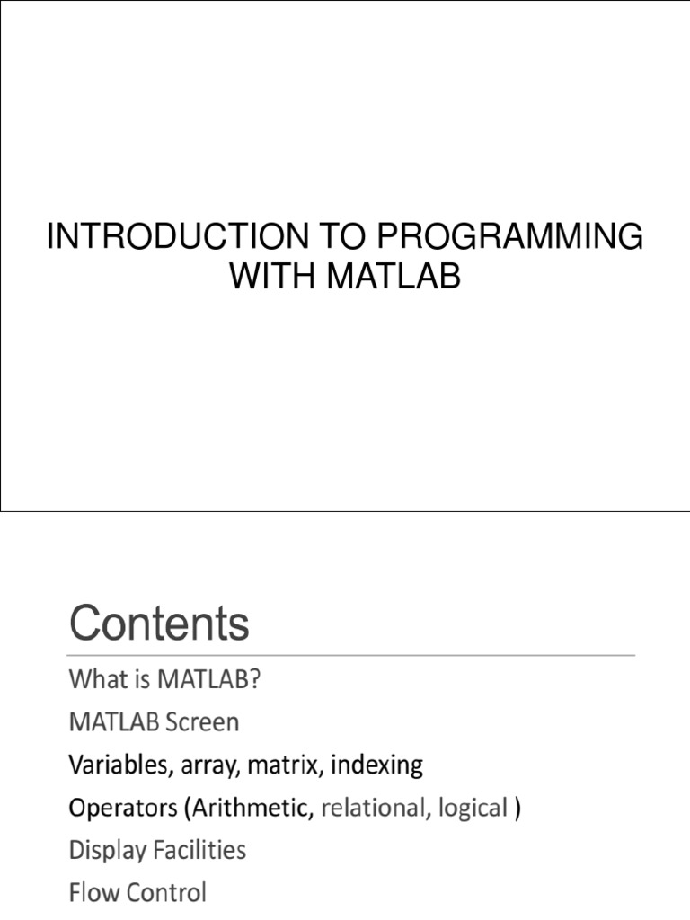 Introduction To MATLAB | PDF | Matlab | Function (Mathematics)