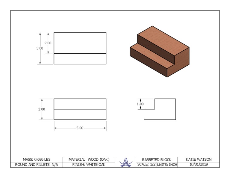 Rabbeted Block Orthographic3 | PDF