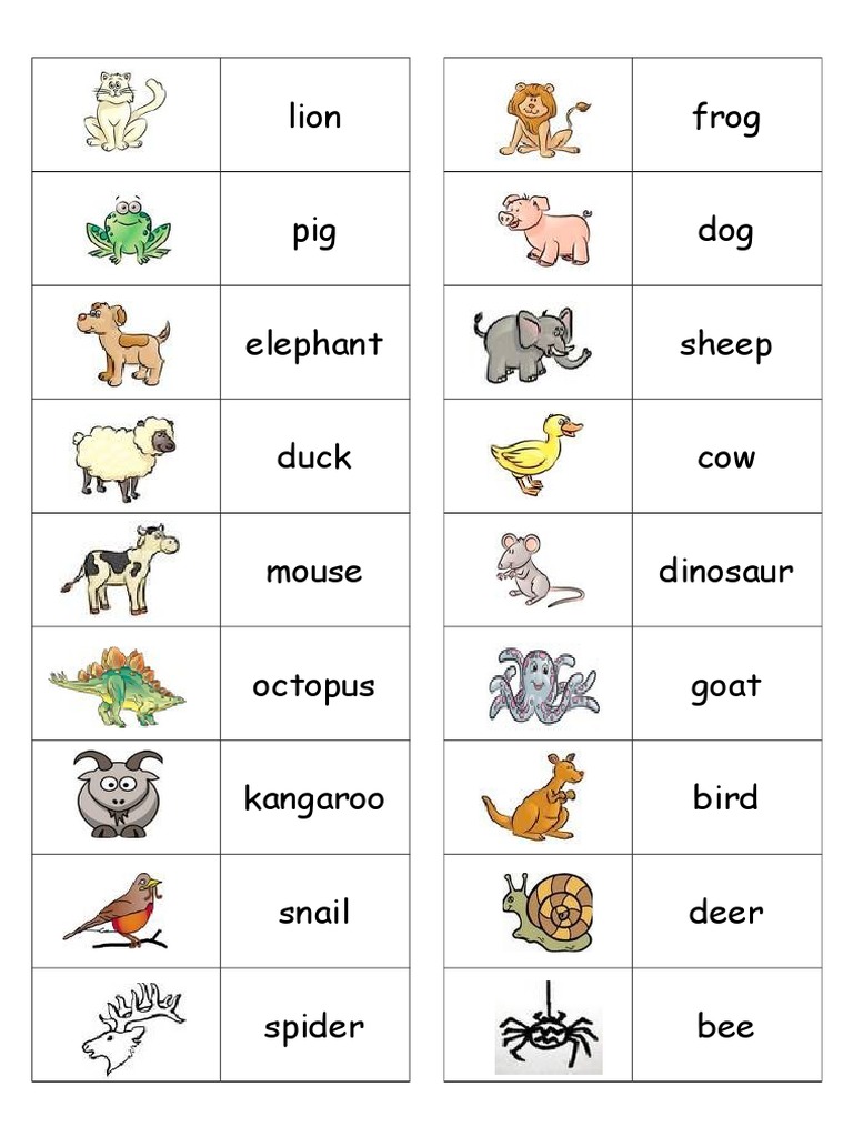 Animal Dominoes Flashcards Fun Activities Games Games 1881 | PDF
