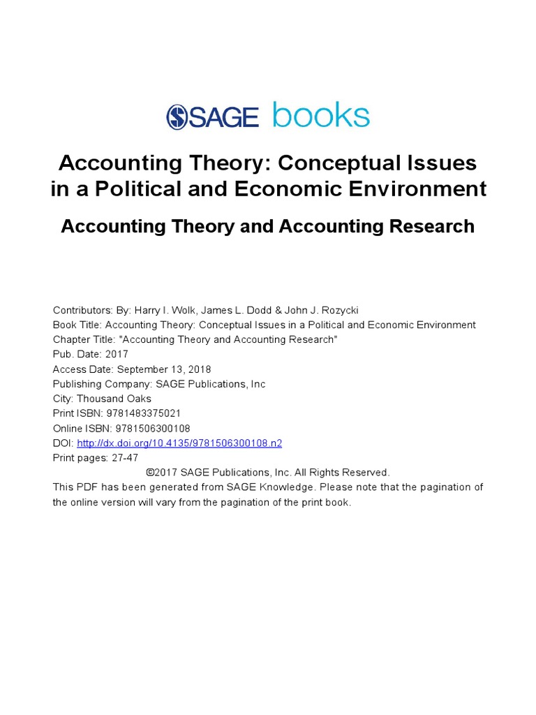 Chapter 2 - Accounting Theory and Accounting Research | PDF ...