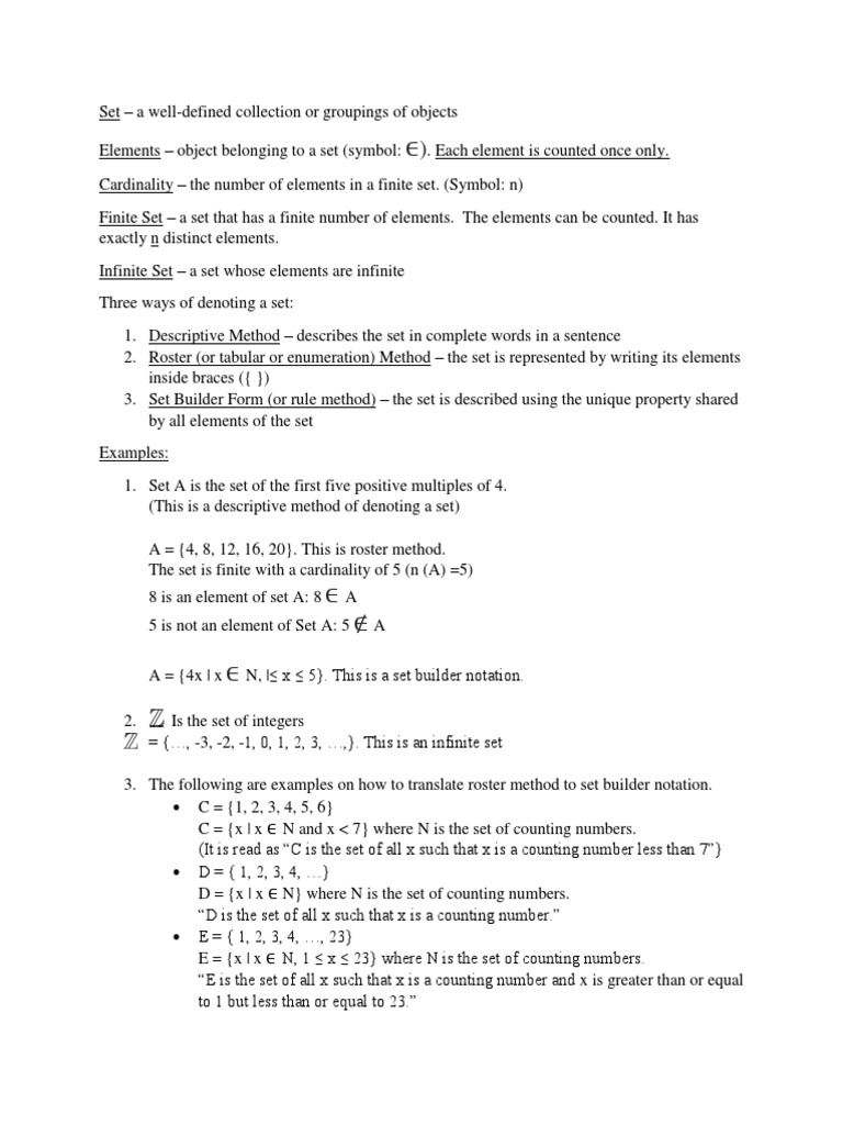 Set | Download Free PDF | Empty Set | Set (Mathematics)