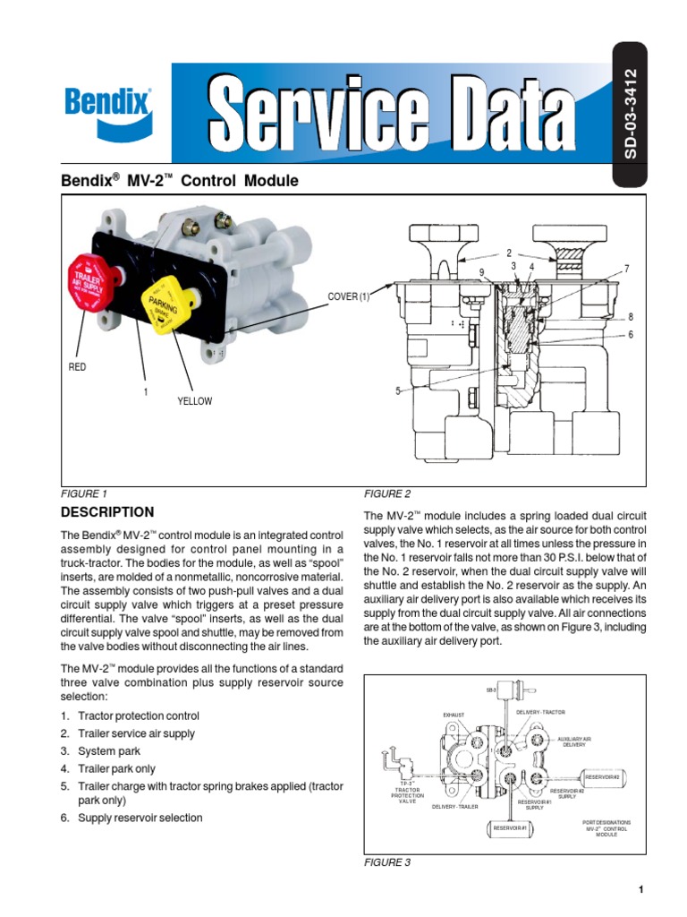 Bendix MV-2 Control Module: Description | PDF | Valve | Brake