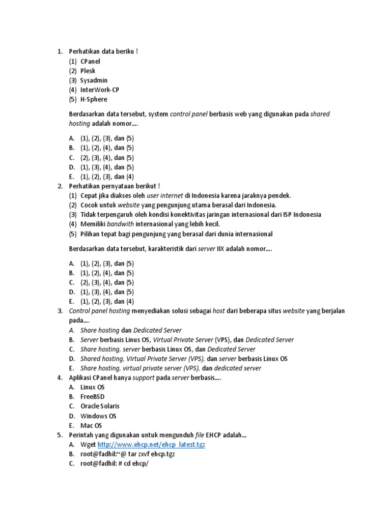 Soal Asj Kelas Xii TKJ | PDF