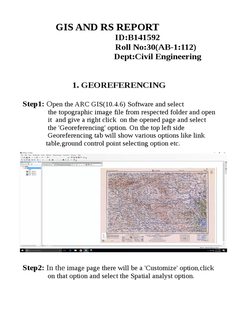 Gis and Rs Report: ID:B141592 Roll No:30 (AB-1:112) Dept:Civil ...