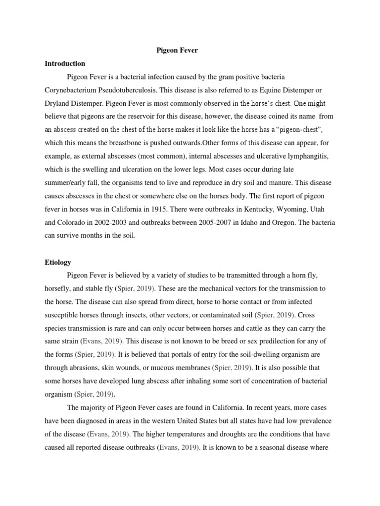 Pigeon Fever | PDF | Epidemiology | Veterinary Medicine