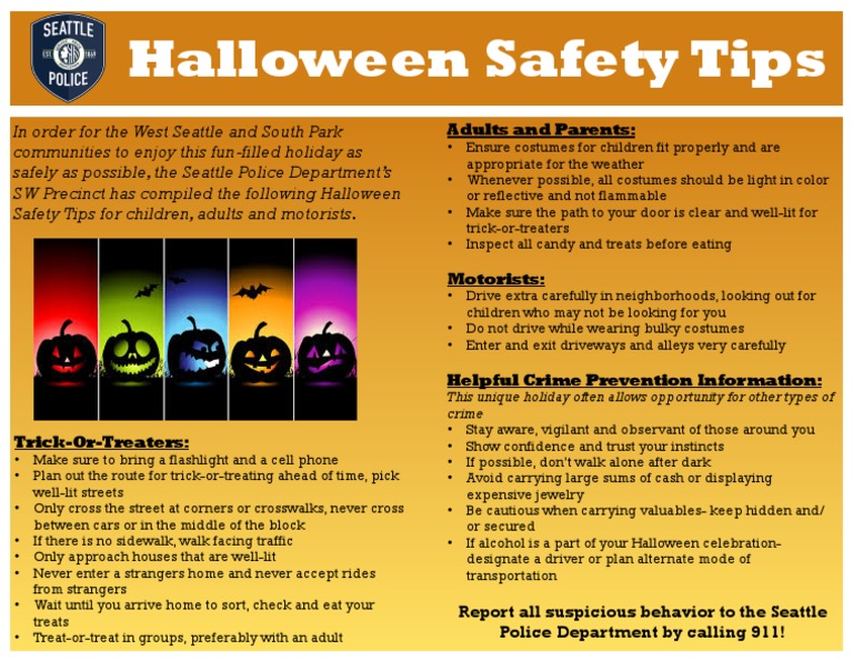 Halloween Safety Tips | PDF | Trick Or Treating | Halloween