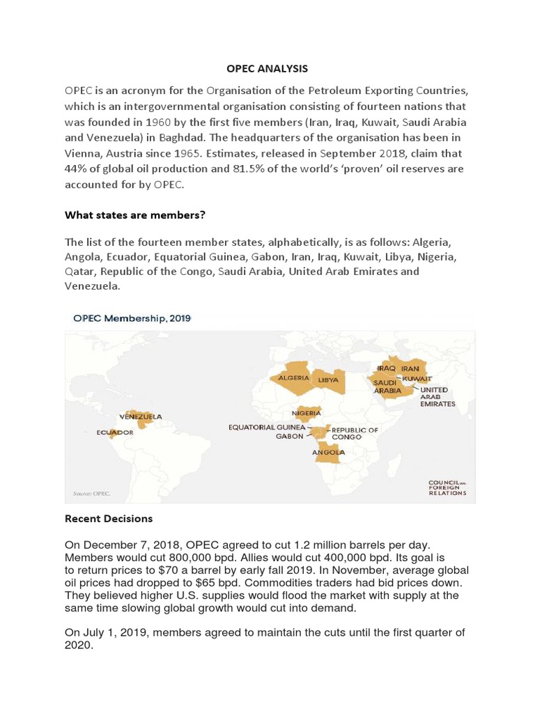 Opec Analysis | PDF | Opec | Oils
