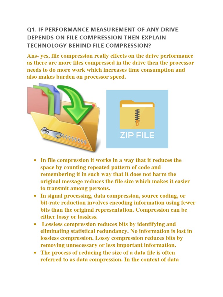 Q1. If Performance Measurement of Any Drive Depends On File Compression ...