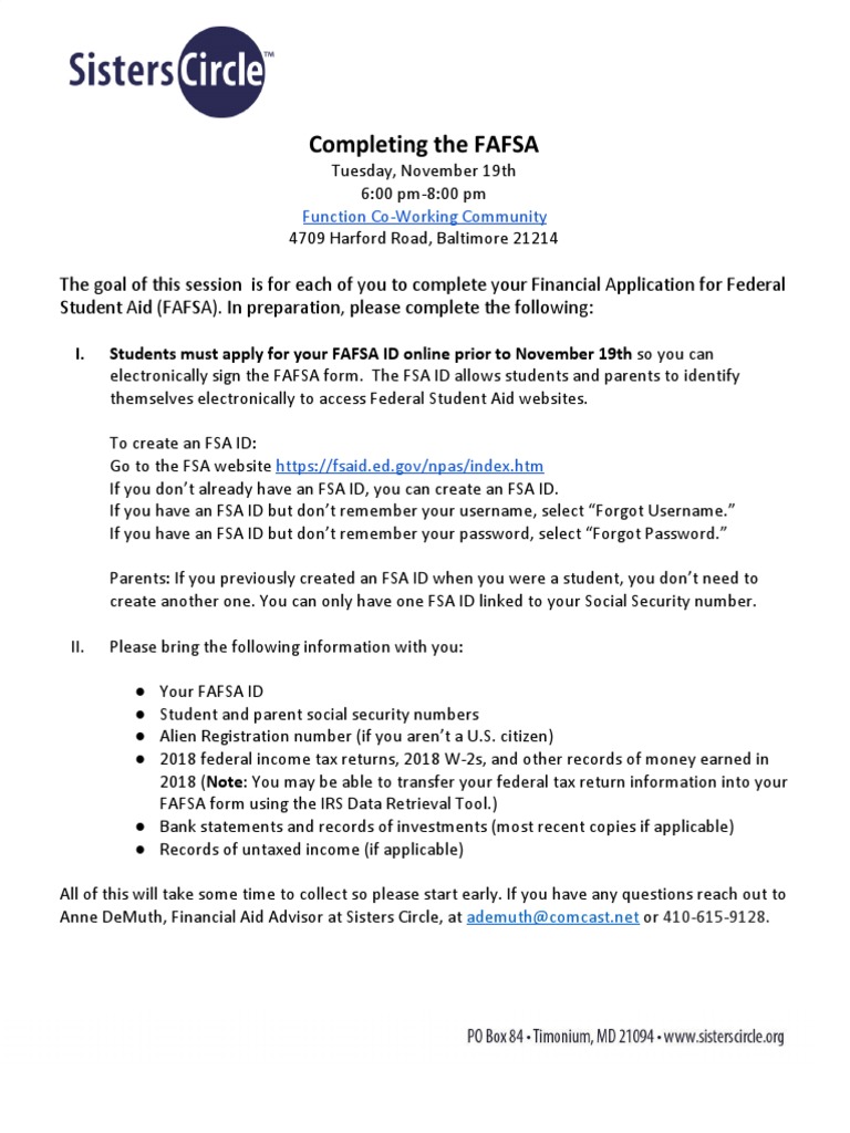 November 19th, FAFSA Session-2 | PDF