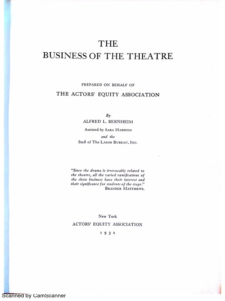 Business of Theatre Overview | PDF