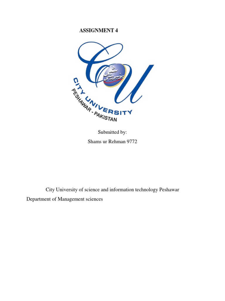 Assignment 4: Submitted By: Shams Ur Rehman 9772 | Download Free PDF ...