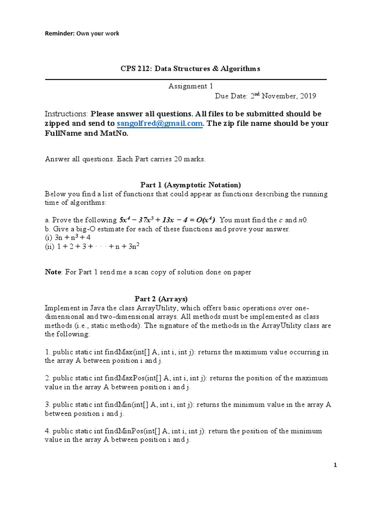 Ds Assignment1 Pdf Array Data Structure Computer Data 9795