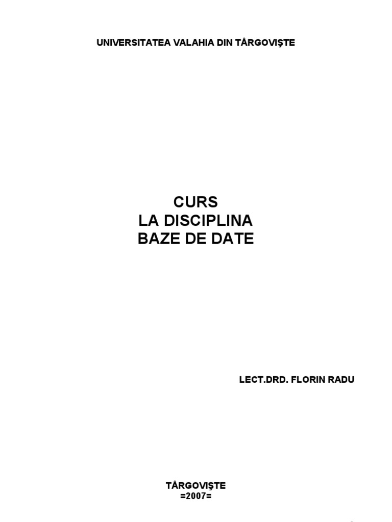 Baze de Date | PDF