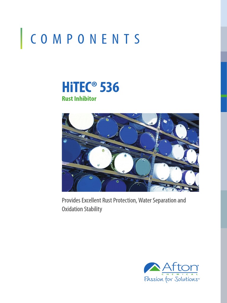 Components: Hitec® 536 | PDF | Motor Oil | Viscosity