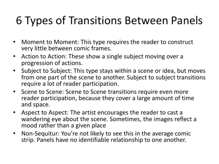 6 Comic Panel Transition Types | PDF | Home & Garden | Art