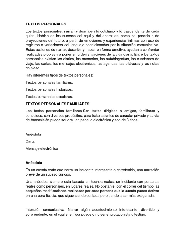 Textos Personales | Descargar gratis PDF | Asistente personal digital ...
