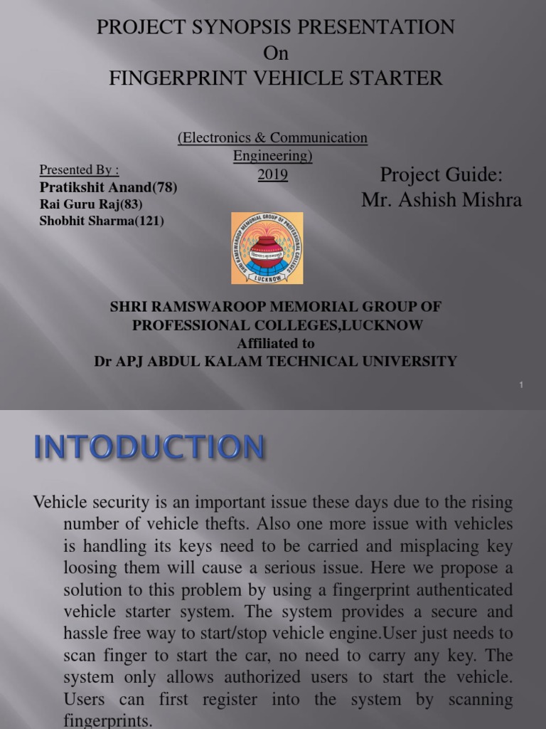 Vehicle | PDF | Fingerprint | Biometrics