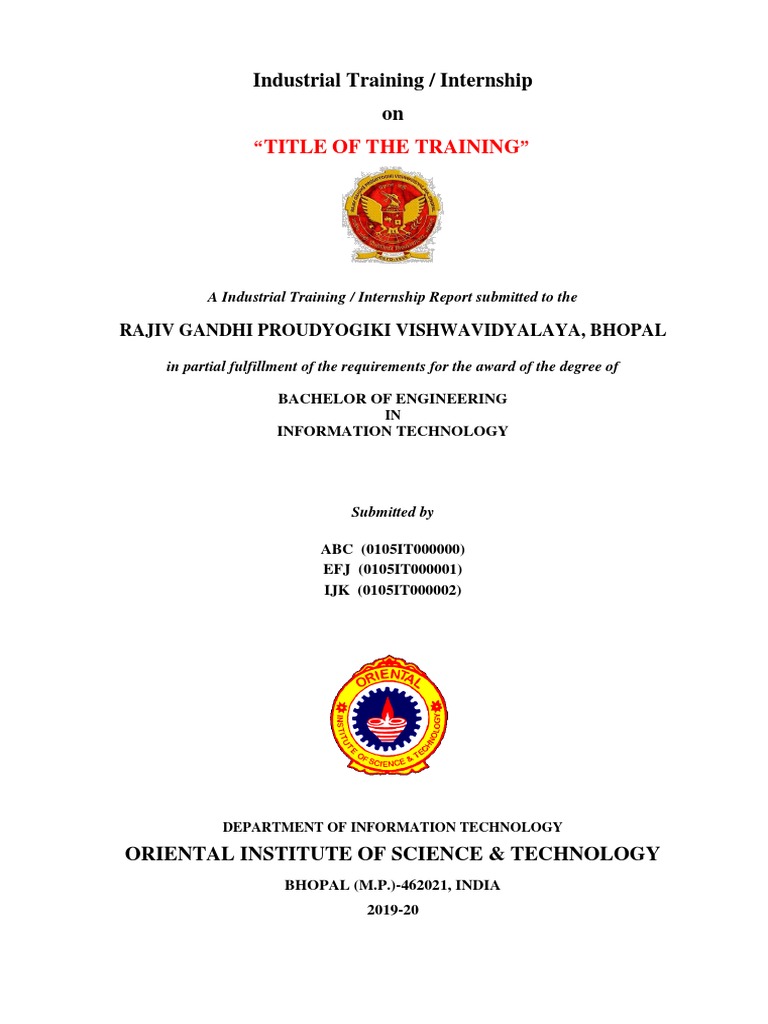 Industrial Training Front | PDF