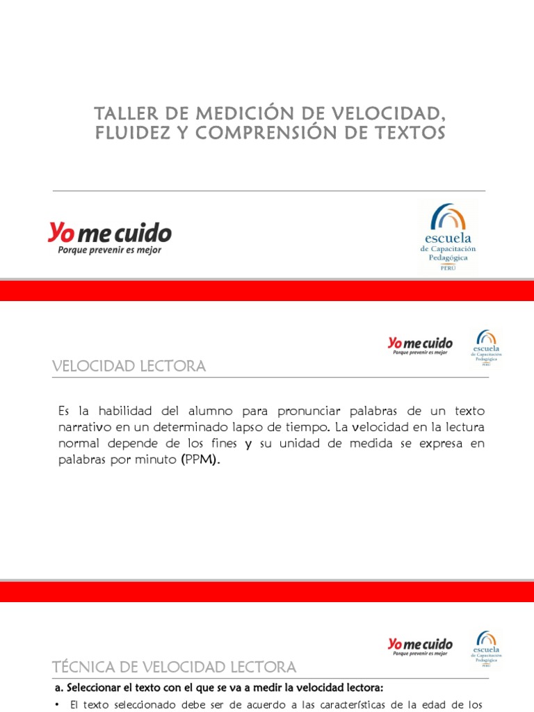 Medición de Velocidad y Fluidez Lectora | PDF | Comprensión lectora ...