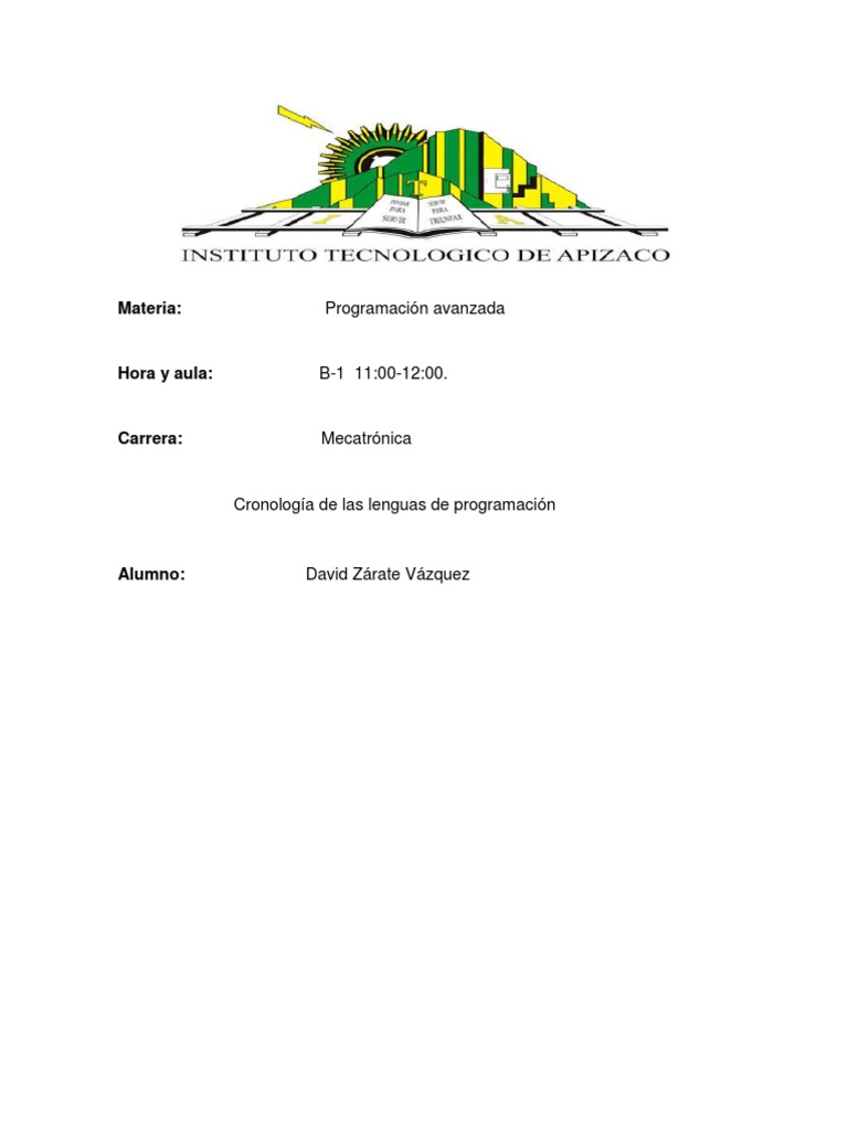 Cronología de Los Lenguajes de Programación | PDF | Lenguaje de ...