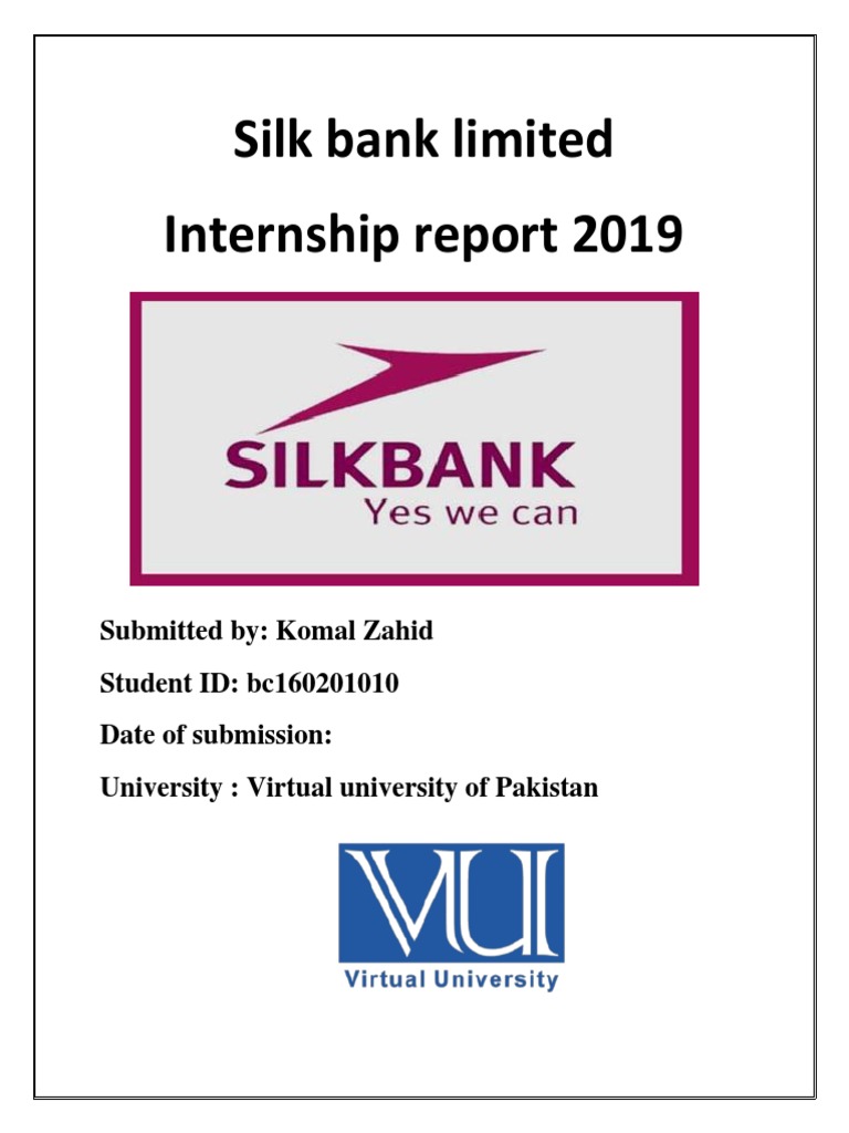 Silk Bank Limited Internship Report 2019 | PDF