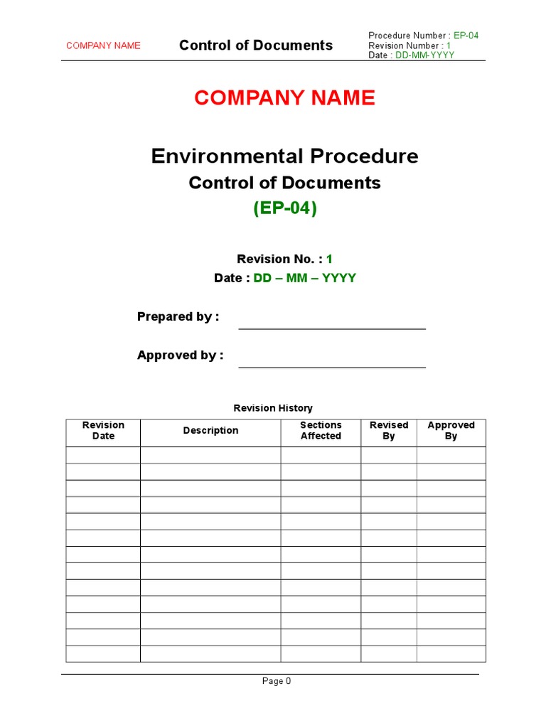 Environmental Procedure | Download Free PDF | Version Control | Backup