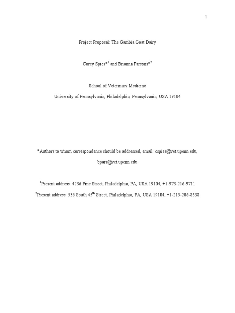 Goat Farming Project Proposal 1 | PDF | Malnutrition | Goat