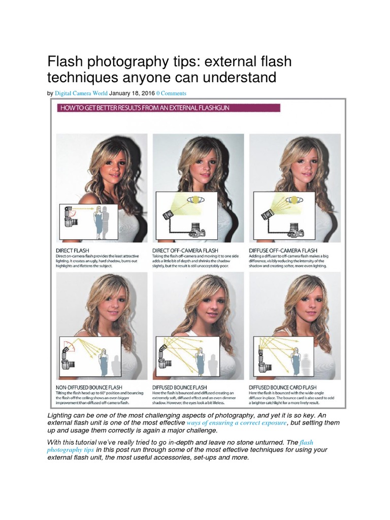 Flash Photography Tips PDF | PDF | Flash (Photography) | Vision