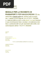 Italian Passport Form MOD 1 | PDF