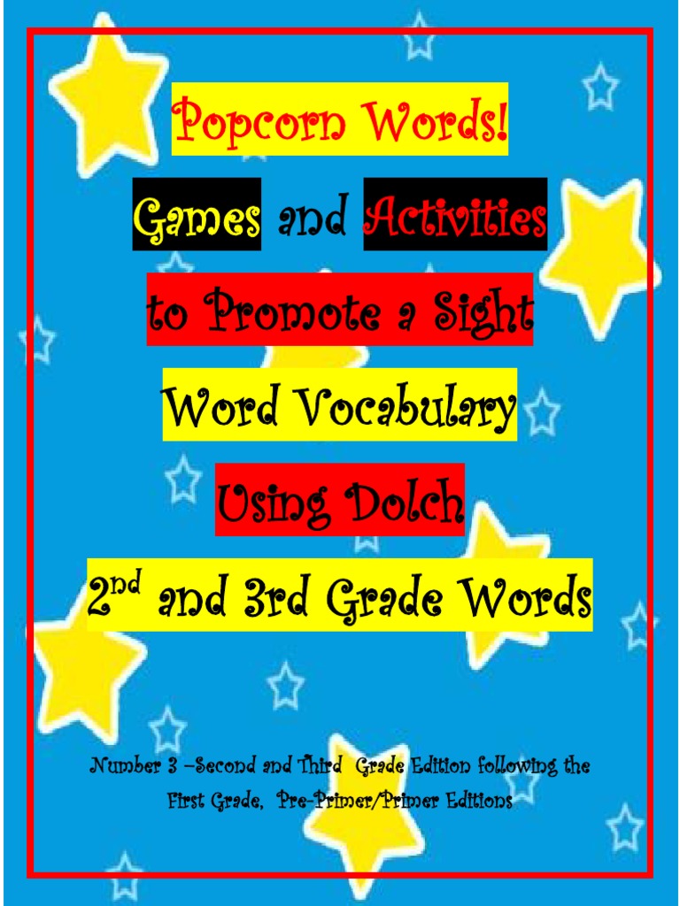 Games: and To Promote A Sight Word Vocabulary Using Dolch 2 and 3rd ...