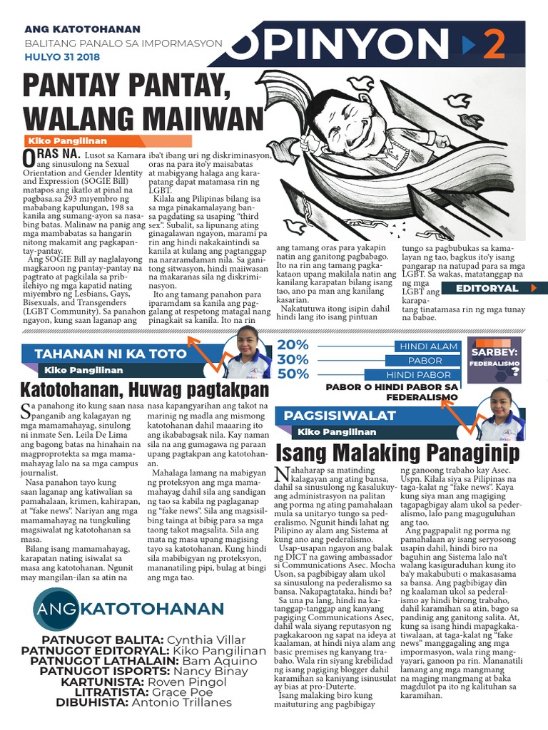 Editoryal at Lathalain | PDF