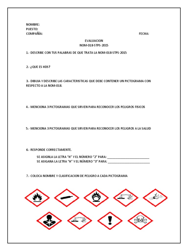Examen Nom 018 Stps 2015 | PDF