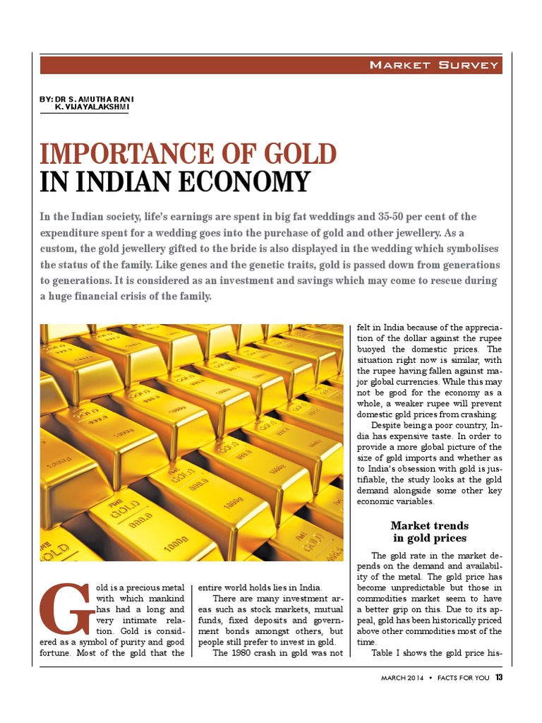 Importance of Gold: in Indian Economy | PDF | Gold As An Investment ...