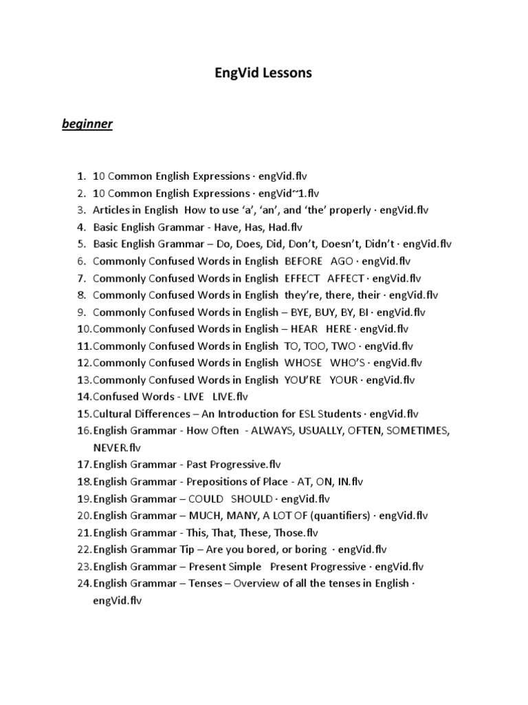Engvid English Lessons