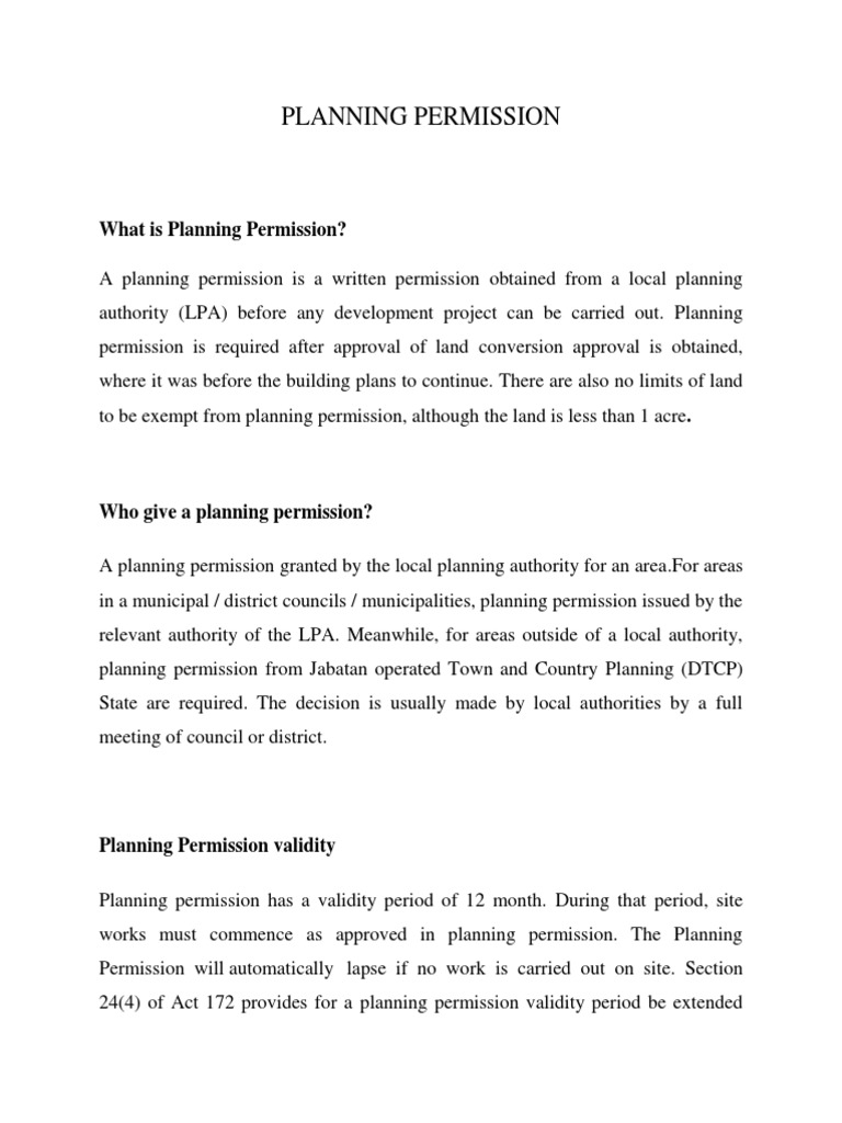 Understanding Planning Permission Process | PDF | Law