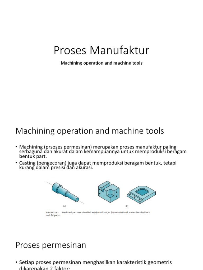 Proses Manufaktur: Machining Operation and Machine Tools | PDF ...