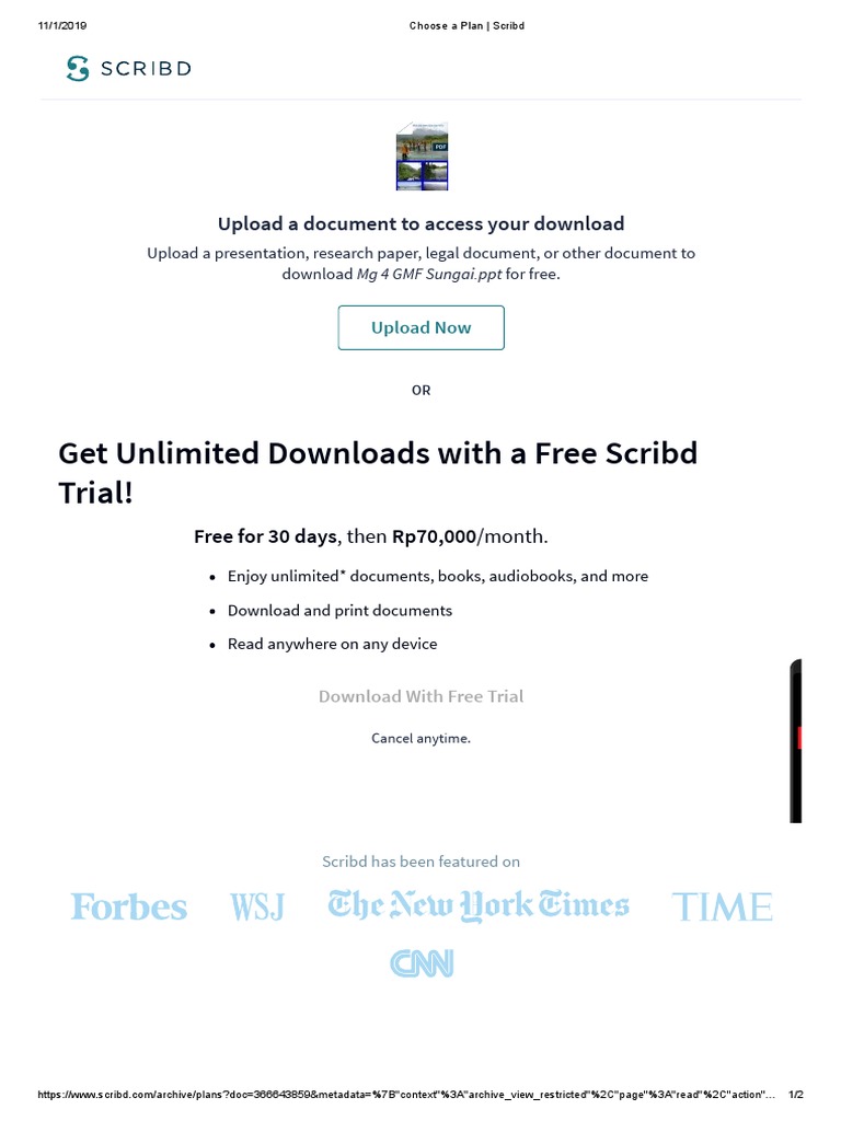 Get Unlimited Downloads With A Free Scribd Trial!: Upload A Document To ...