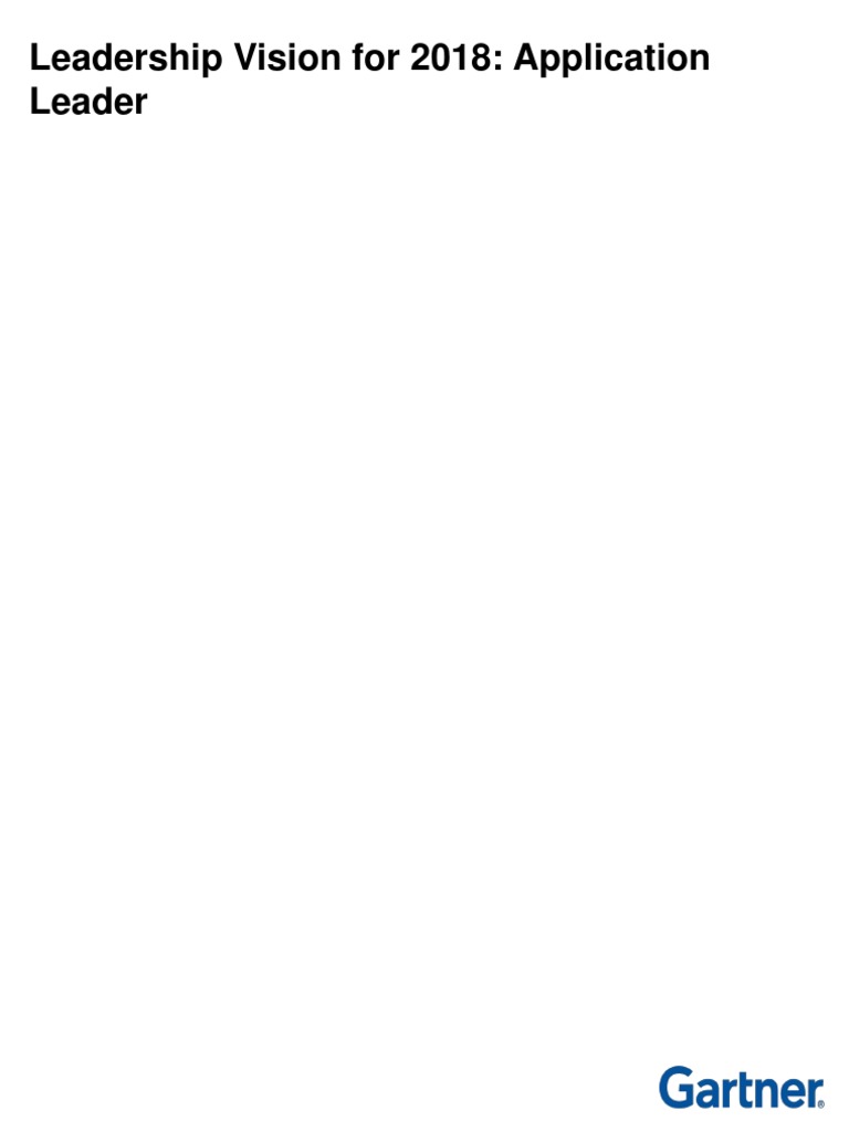 Gartner Leadership Vision For 2018 - Application Leaders | PDF | Cloud ...