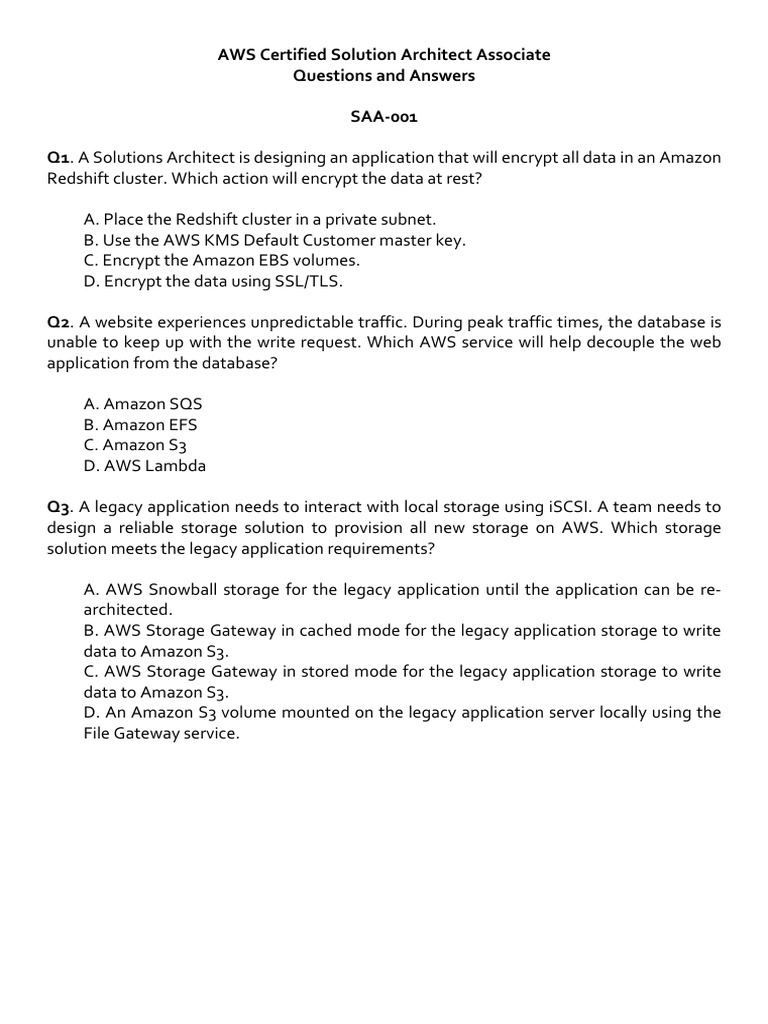 Saa C01 | PDF | Amazon Web Services | Load Balancing (Computing)
