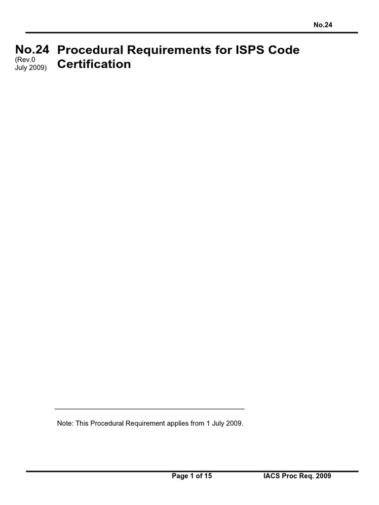 ISPS Code Certification Procedures | PDF | Verification And Validation ...