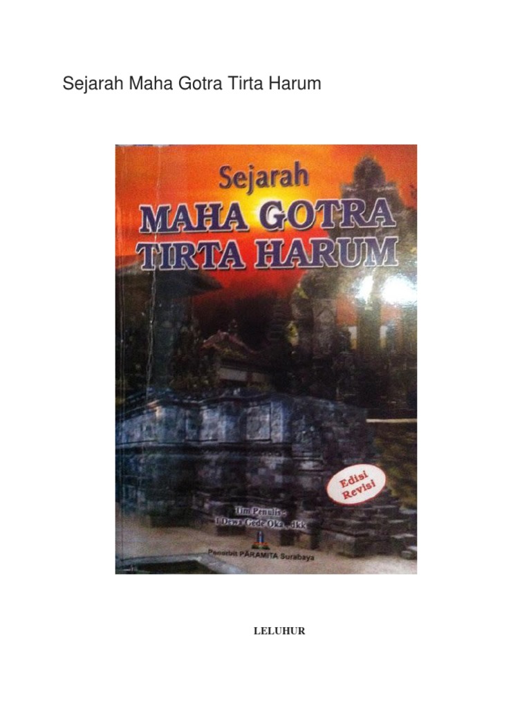 Sejarah Maha Gotra Tirta Harum | PDF | Agama & Spiritualitas