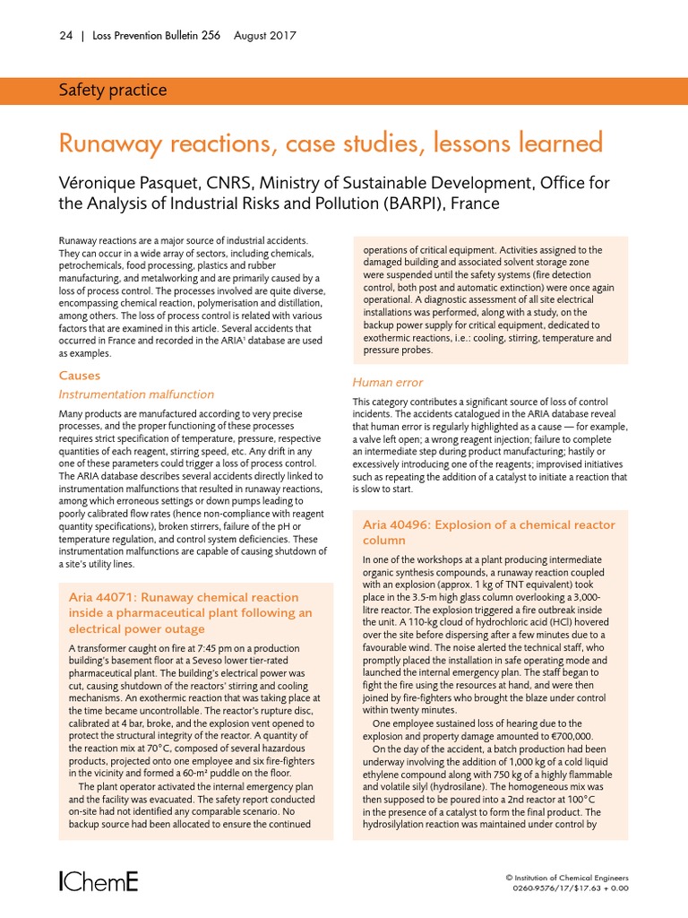 Runaway Reactions | PDF | Chemical Reactor | Explosion