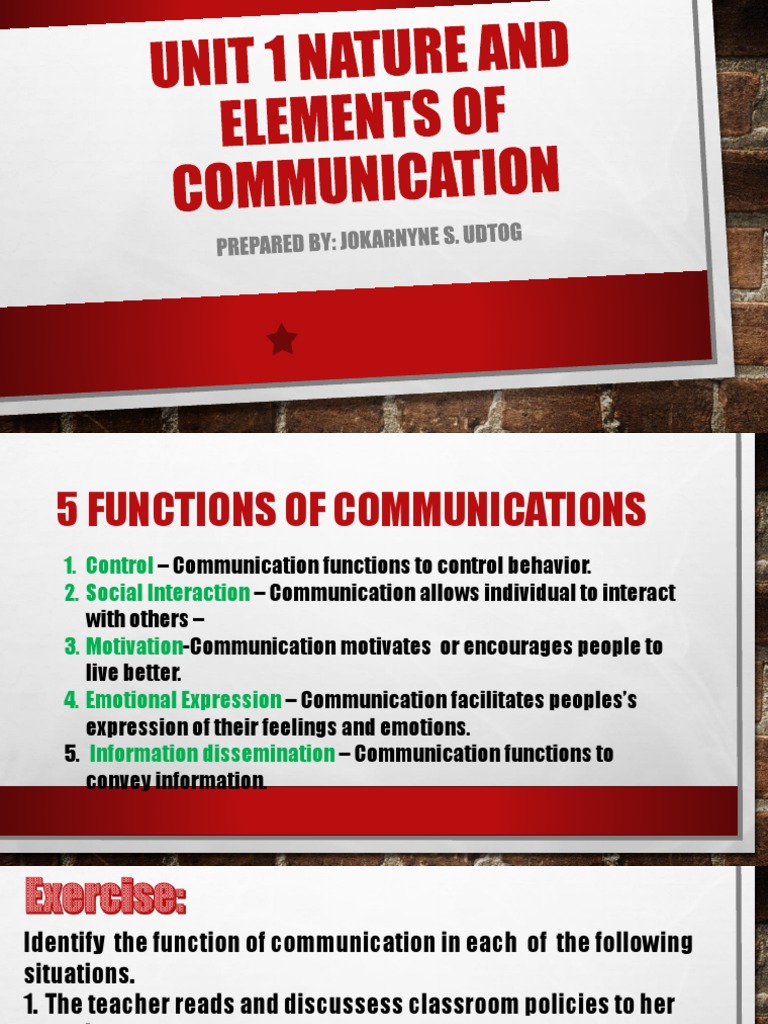 Five Functions of Communication and Identifying Communication Functions ...