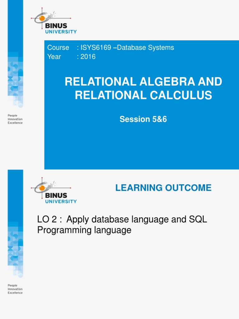 Relational Algebra and Calculus | PDF | Relational Model | Scientific Modeling