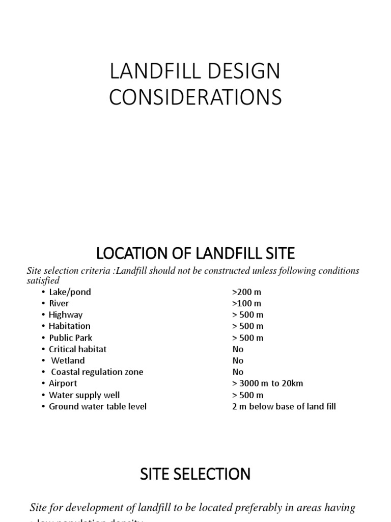 Landfill Design Considerations | PDF | Landfill | Soil