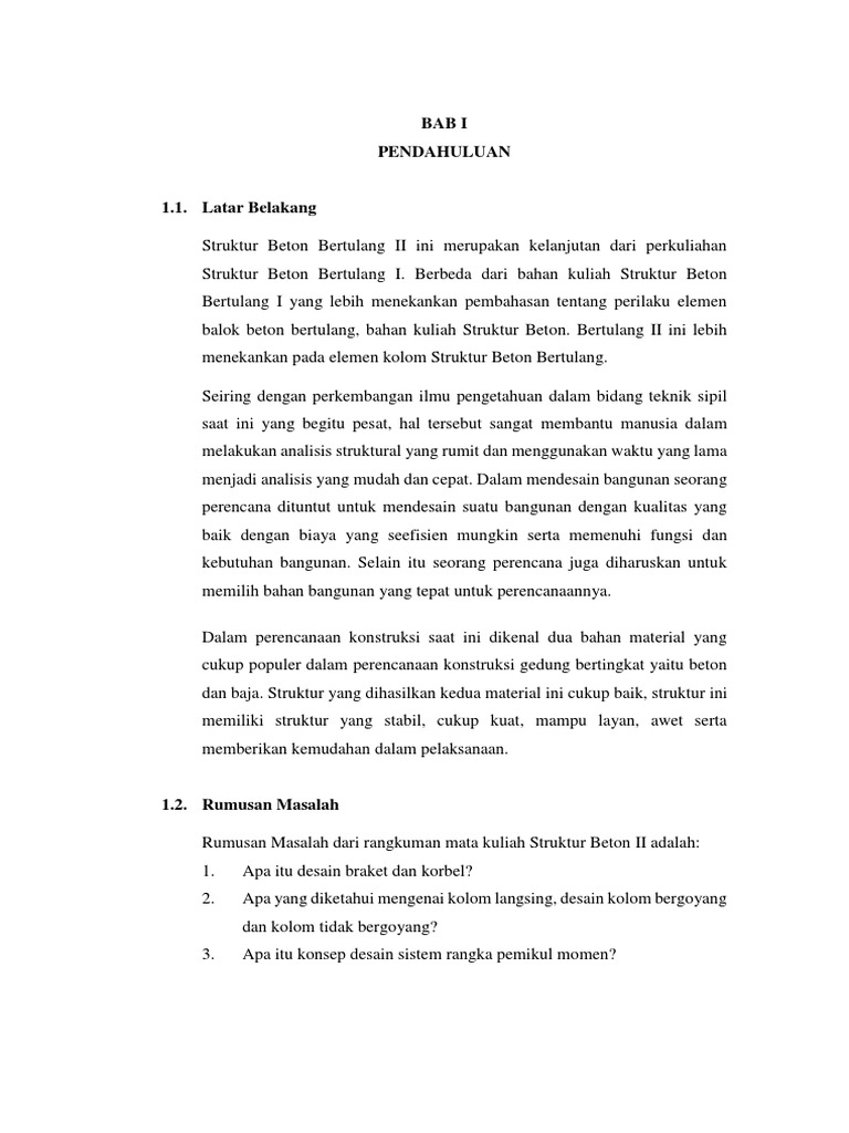 Desain Konsol Beton dan Kolom Langsing | PDF