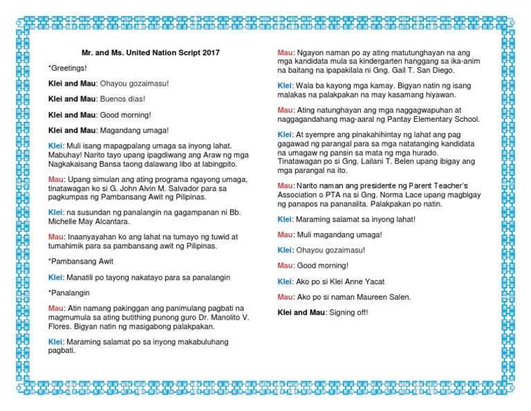 Script in UN Kleng 2 | PDF